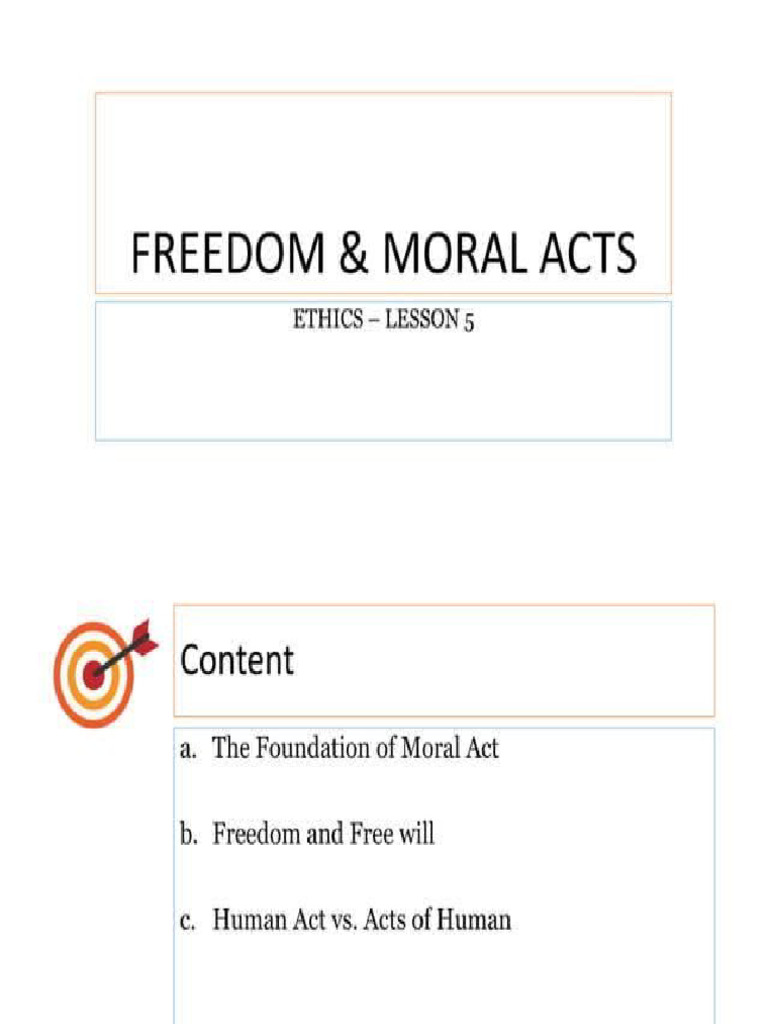 Freedom As Foundation For Moral Acts | PDF