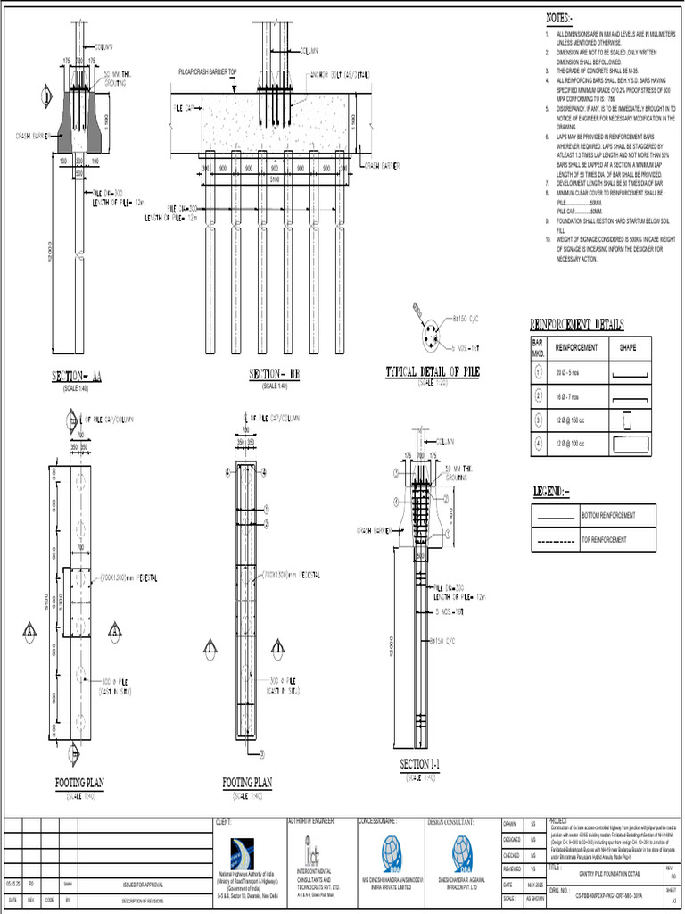 Gantry Pile Foundation Detail | PDF | Deep Foundation | Transport ...