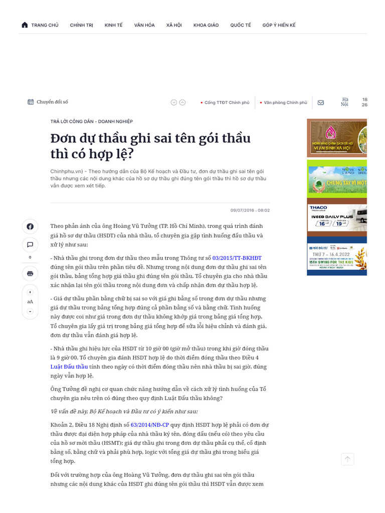 Đơn dự thầu ghi sai tên gói thầu thì có hợp lệ - | PDF