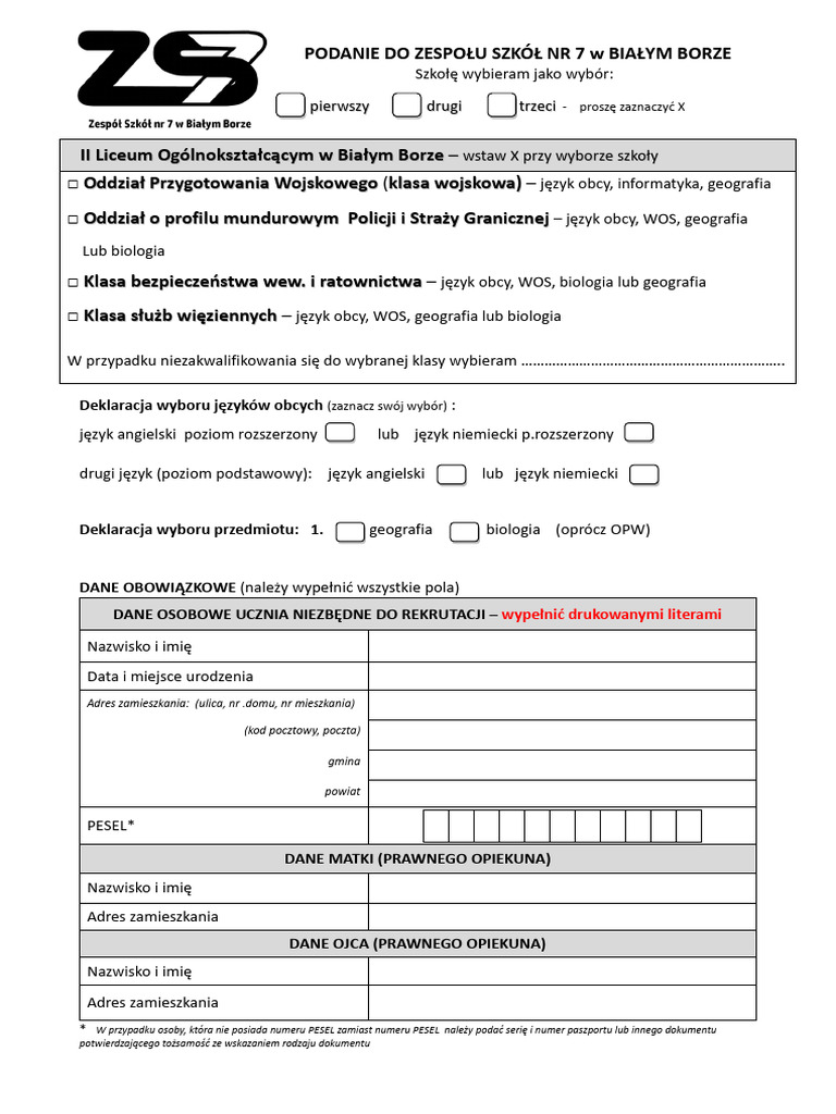 Podanie Do Szkoly 2025 3 | PDF