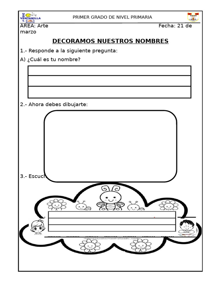 FICHA DE ARTE DECORAMOS NUESTROS NOMBRES | PDF