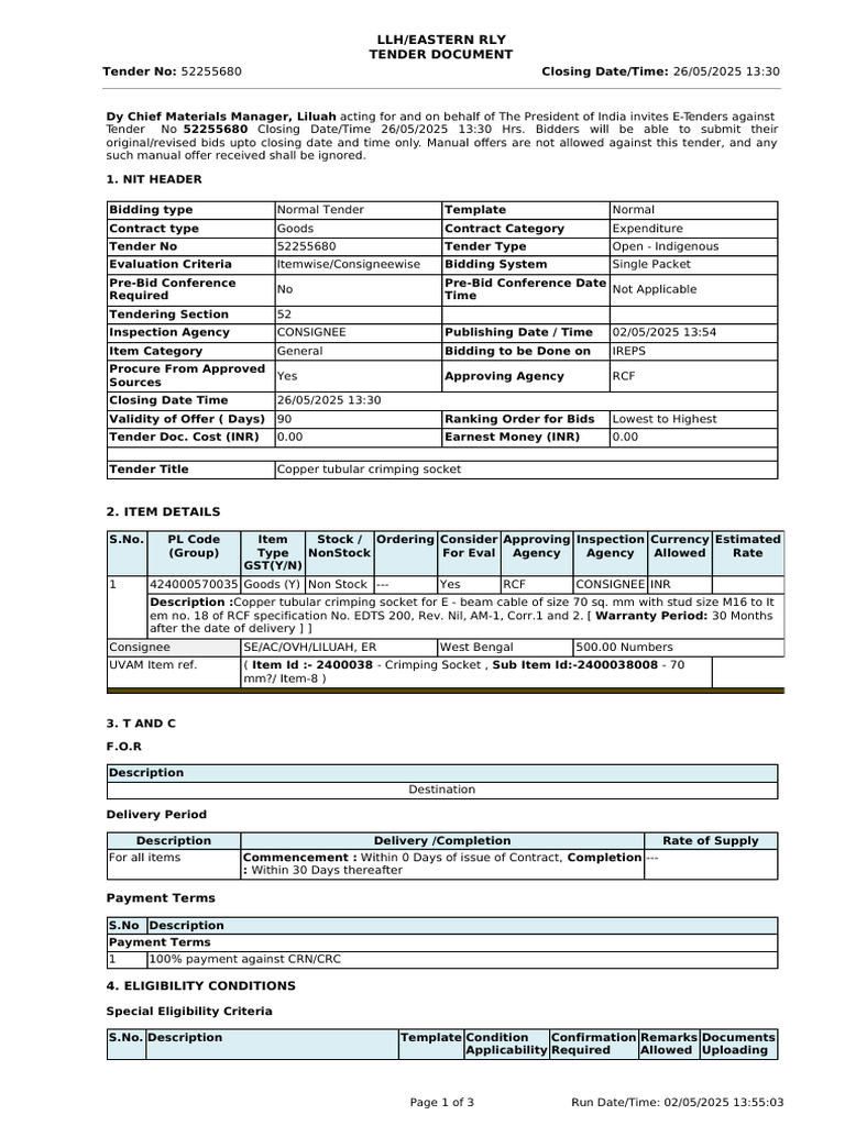 Copper Tubular Crimping Socket | PDF
