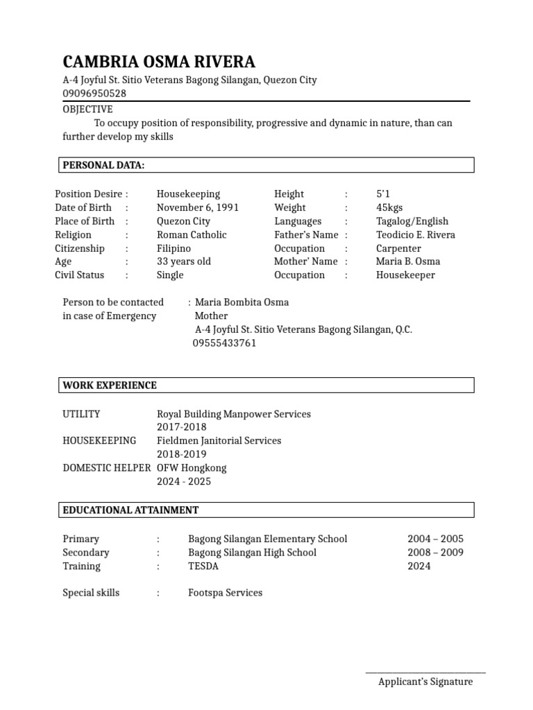 Cambria Osma Rivera | PDF