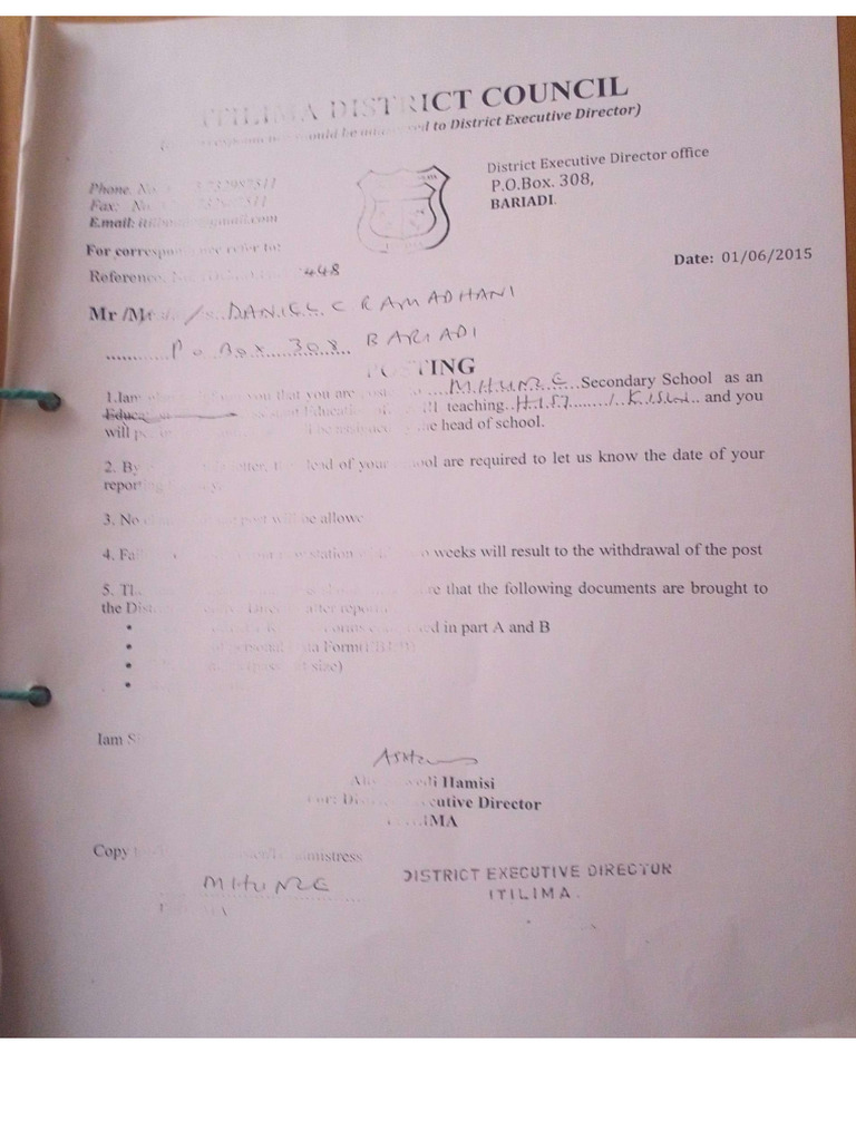 Posting Letter | PDF