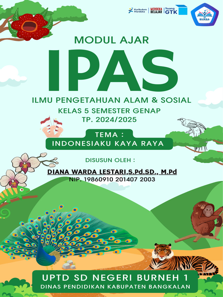 Sampul Buku Modul Ajar IPAS Hijau Ilustratif | PDF