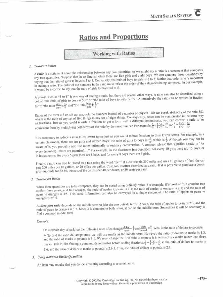 17 Ratios and Proportions | PDF