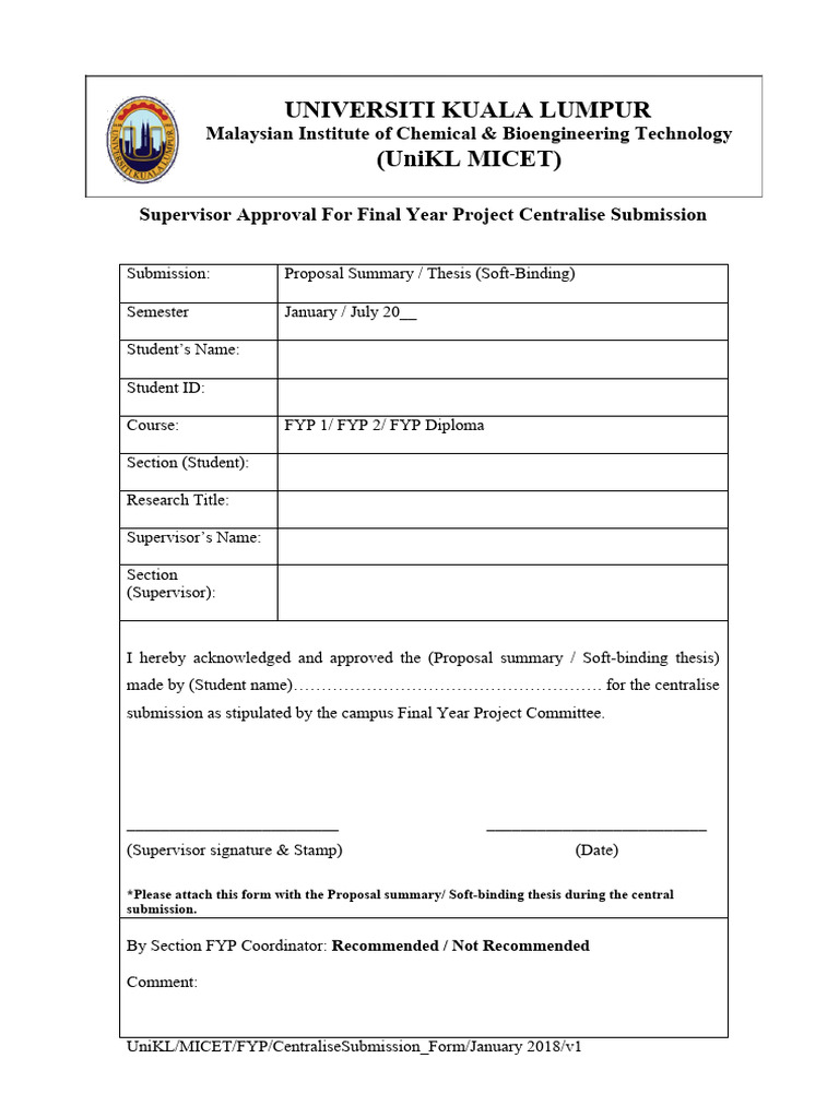 Approval Centralise Submission Form | PDF
