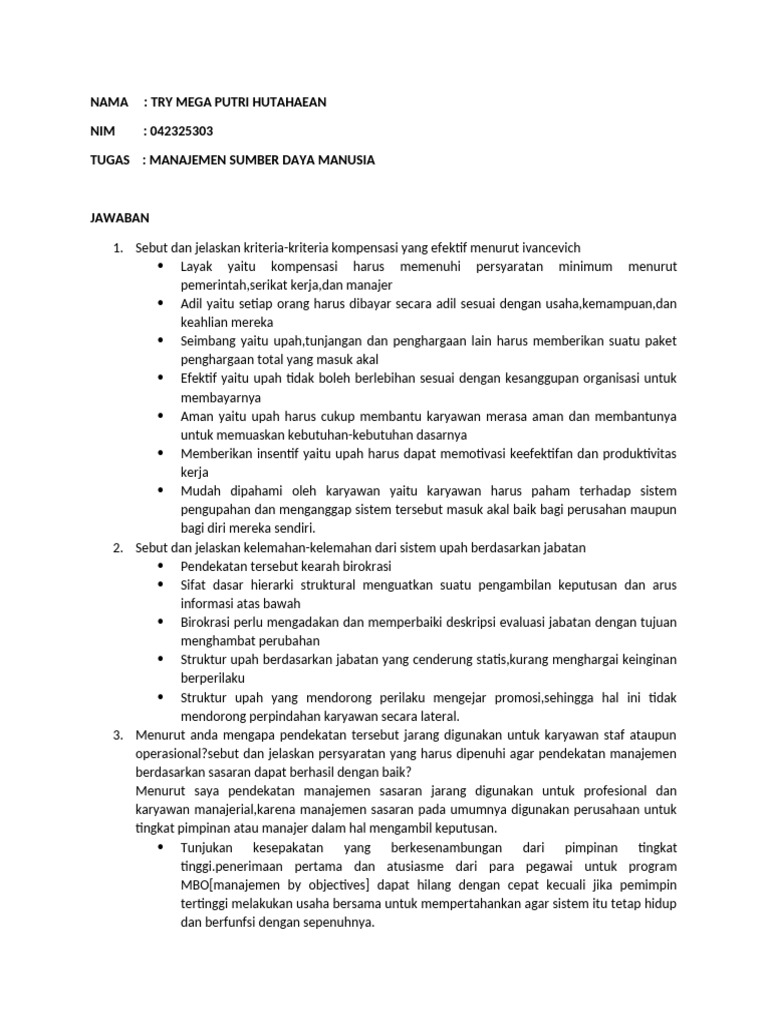 Tugas 3 Manajemen Sumber Daya Manusia | PDF