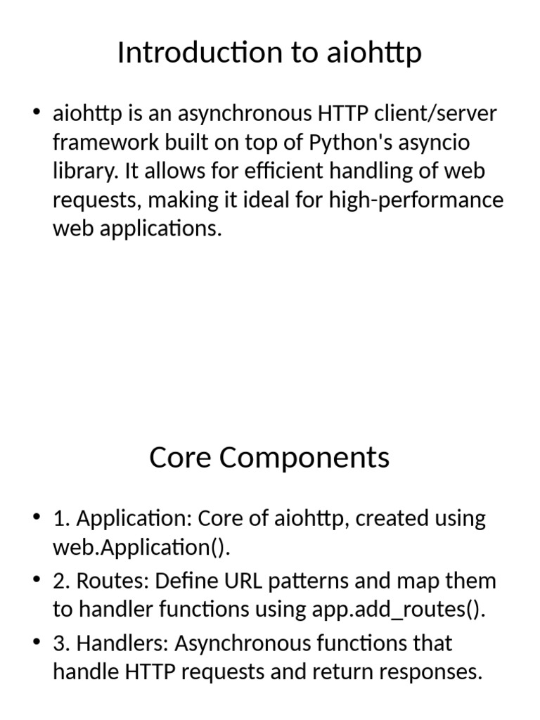 Aiohttp Web Server Detailed | PDF | World Wide Web | Internet & Web