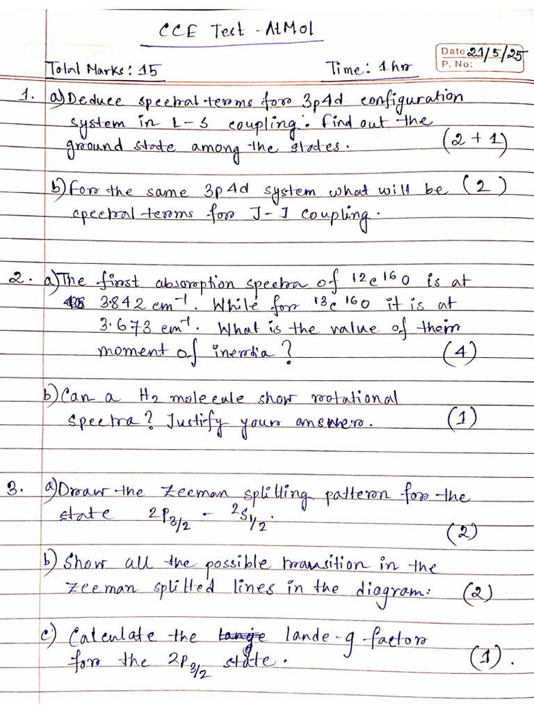 CCE Test AtMol 21-05-2025 | PDF
