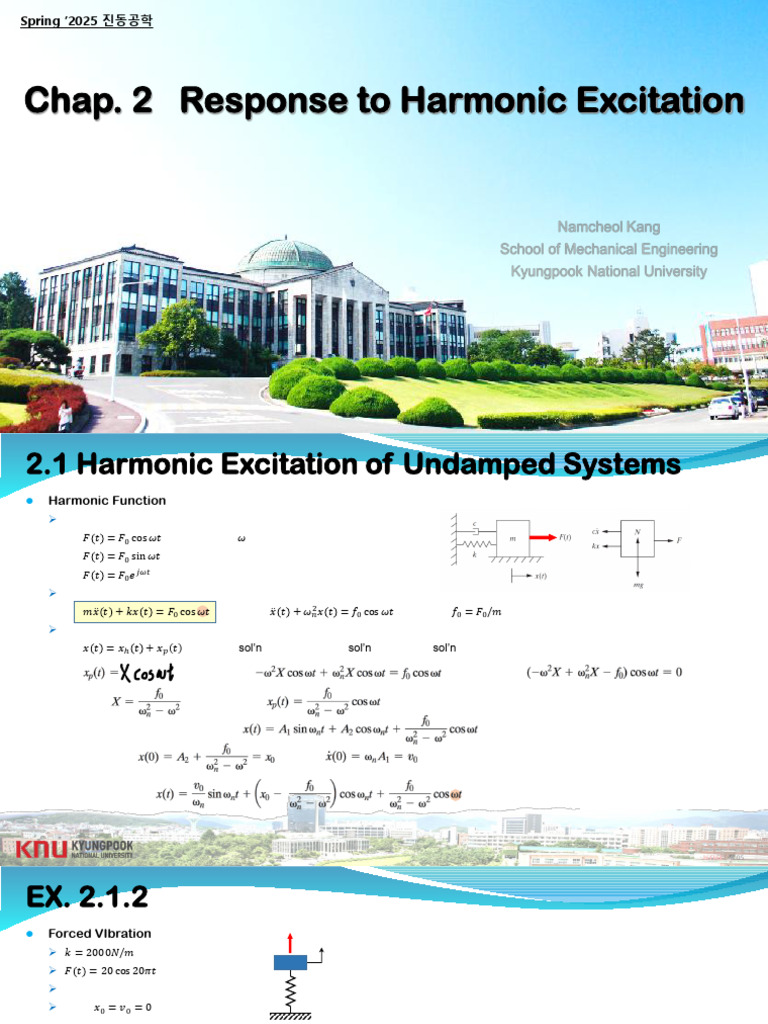 (2025 진동학) Chap 2. Response to Harmonic Excitation | PDF | Damping ...