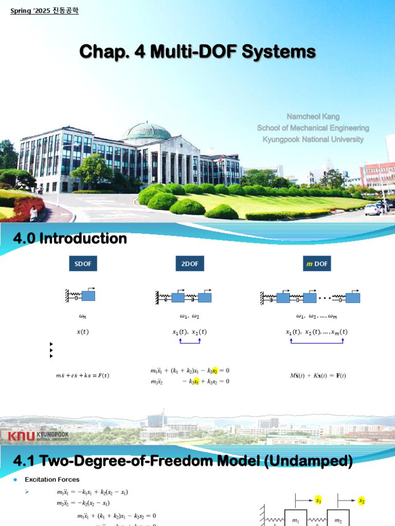 (2025 진동학) Chap 4. mDOF System 2 | PDF | Eigenvalues And Eigenvectors | Lagrangian Mechanics
