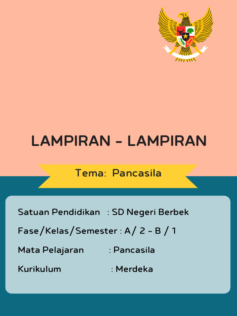 Simbol Pancasila Lembar Kerja Peserta Didik Kuning Dan Biru Simpel | PDF