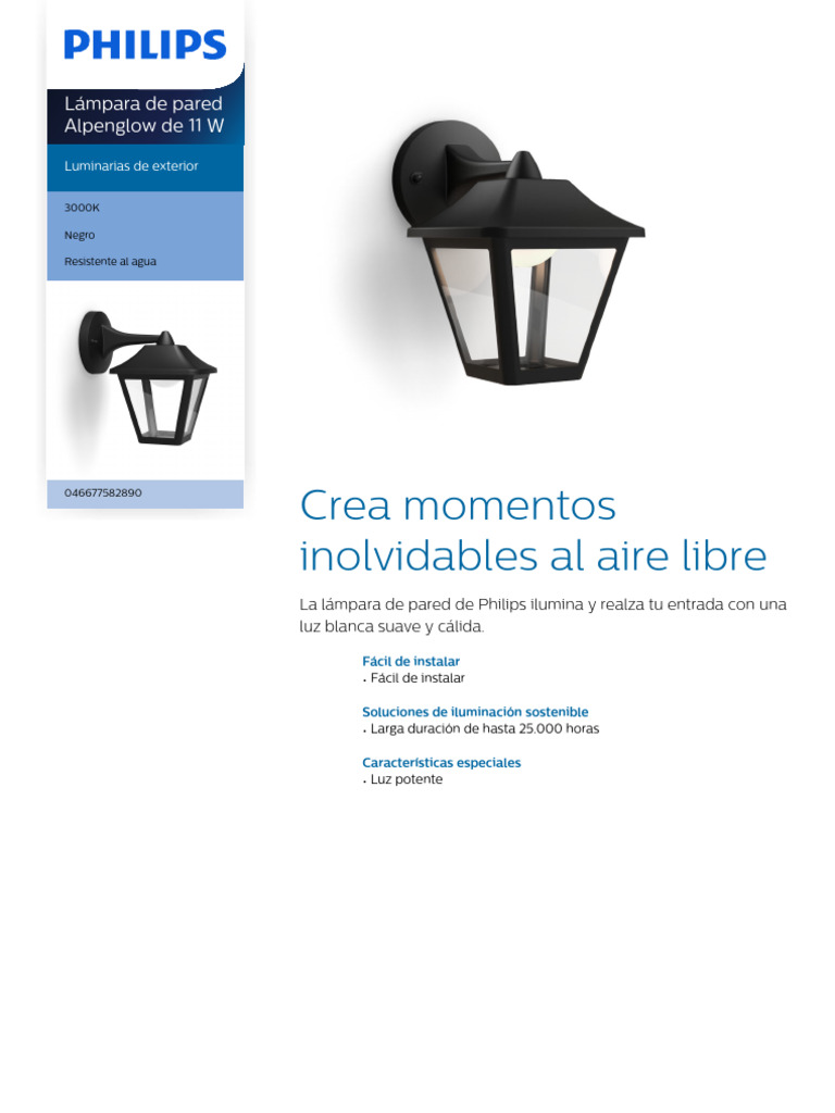 Crea Momentos Inolvidables Al Aire Libre: Lámpara de Pared Alpenglow de 11 W | PDF | Diodo ...