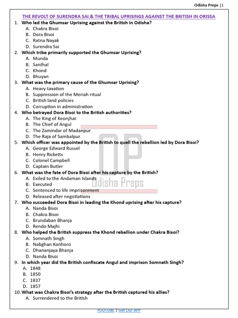 Ghumsar and Khond Rebellions in Odisha | PDF
