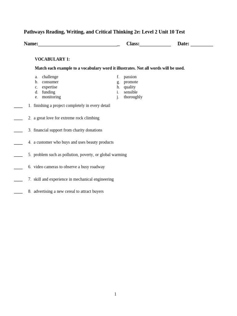 Pathways Level 2 Unit 10 Test Guide | PDF | Space X | Elon Musk