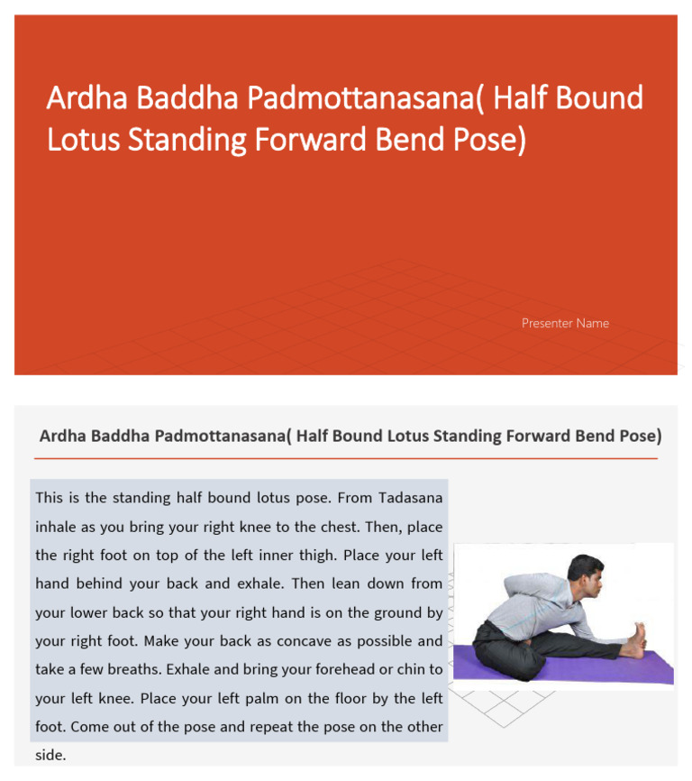Ardha Baddha Padmottanasana( Half Bound Lotus Standing | PDF