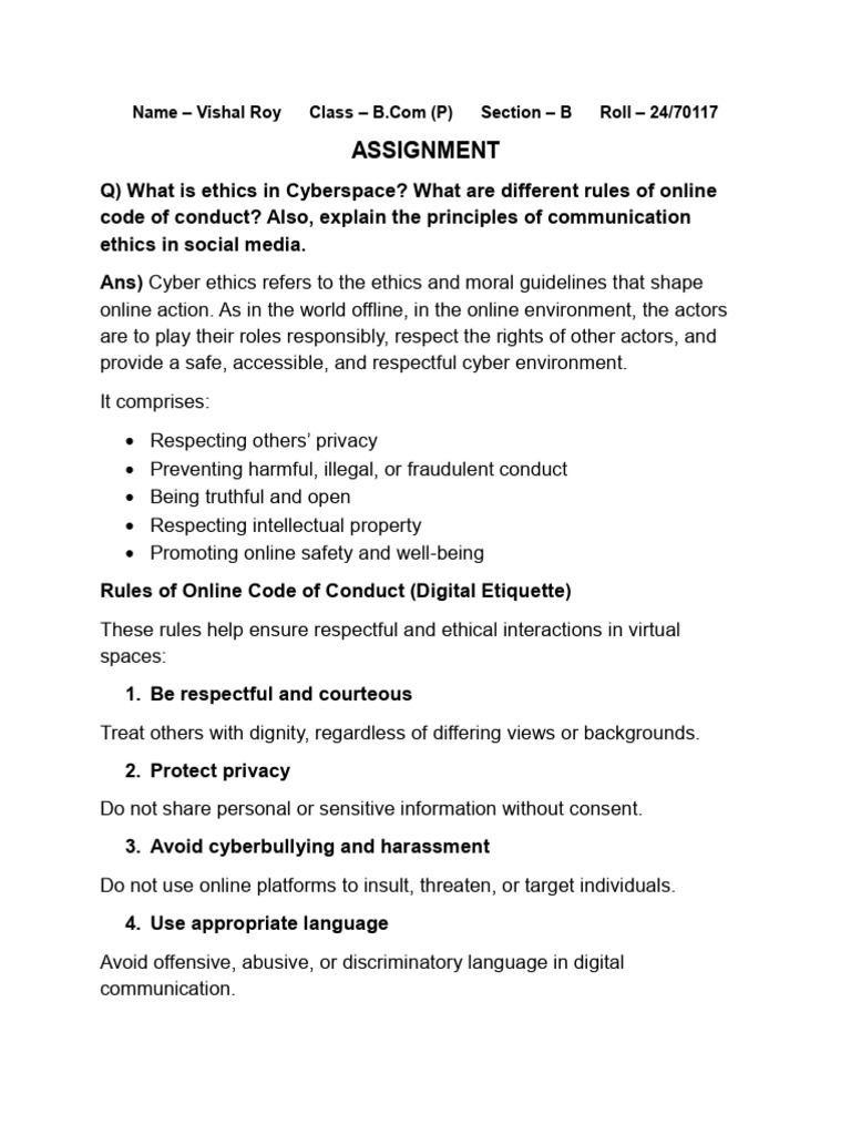 De Assignment Ethics | PDF | Privacy | Social Media