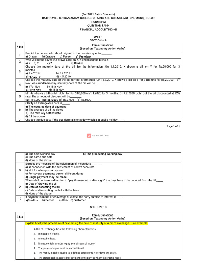 ANSwer 21 BATCH OBE - FA II 2 - QB | PDF