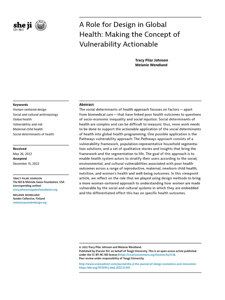 A Role Design in Global Health. Making The Concept of Vulnerability ...