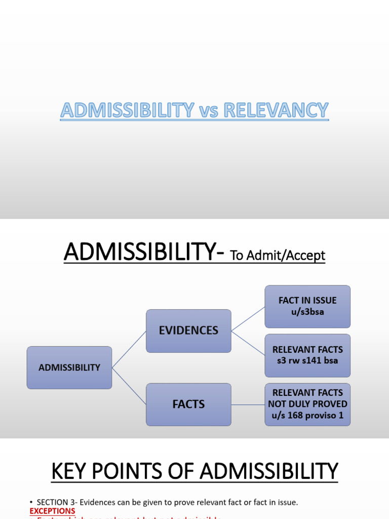 ADMISSIBILITY Vs RELEVANCY | PDF