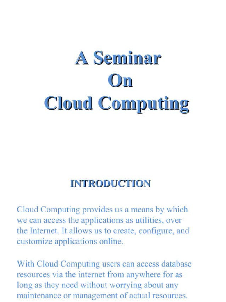 Cloud Computing Simple PPT 41561620 | PDF