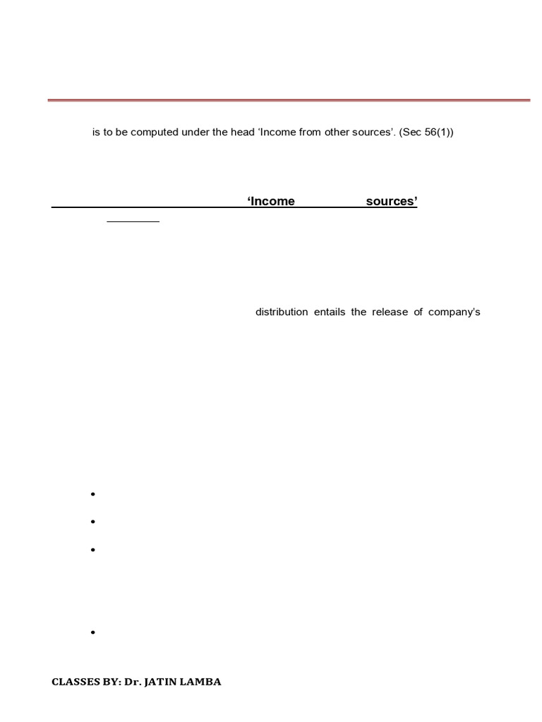 Income from Other Sources in Tax Law | PDF | Dividend | Tax Deduction