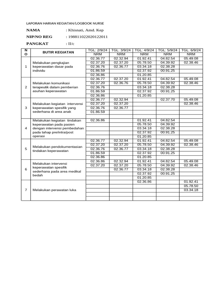 LOGBOOK September 2024 | PDF