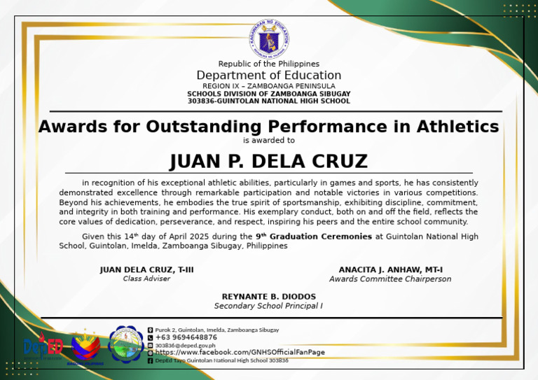 AWARDS-IN-SPECIFIC-DISCIPLINE-in-ATHLETICS | PDF