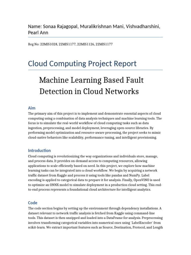 Expanded Cloud Computing Project Report | PDF | Cloud Computing | Machine Learning