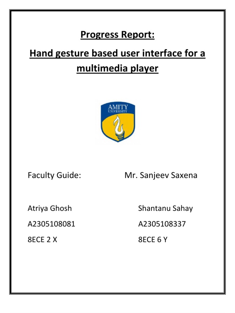 Hand Gesture Based User Interface For A Multimedia Player | PDF | Multimedia | Gesture