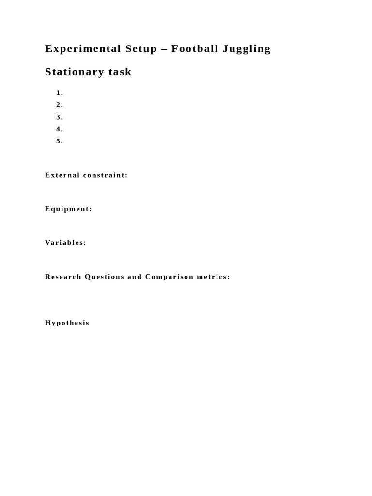Experimental Setup - Juggling Project Felipe | PDF