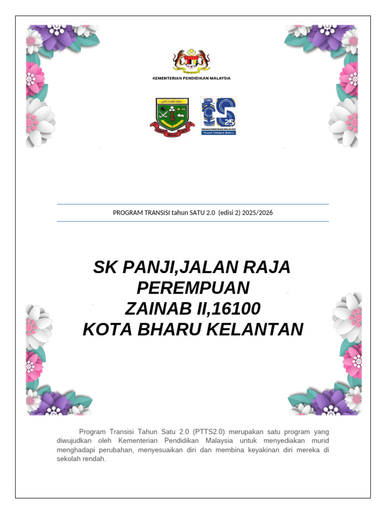 BUKU PROGRAM TRANSISI TAHUN 1 2025- Versi Template (1) | PDF