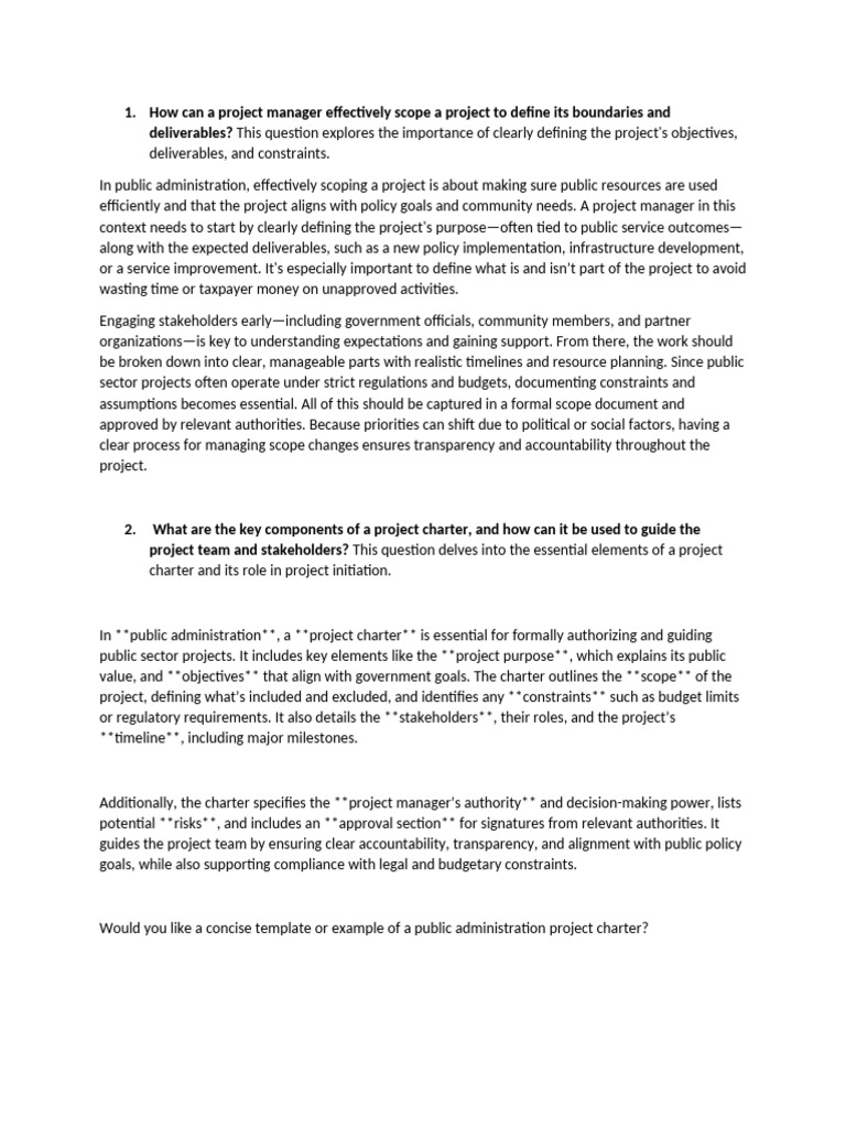 How Can A Project Manager Effectively Scope A Project To Define Its Boundaries and Deliverables ...