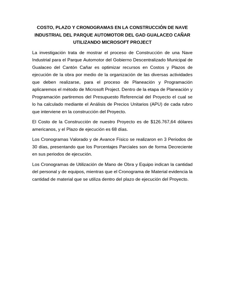 resumen ms project | PDF