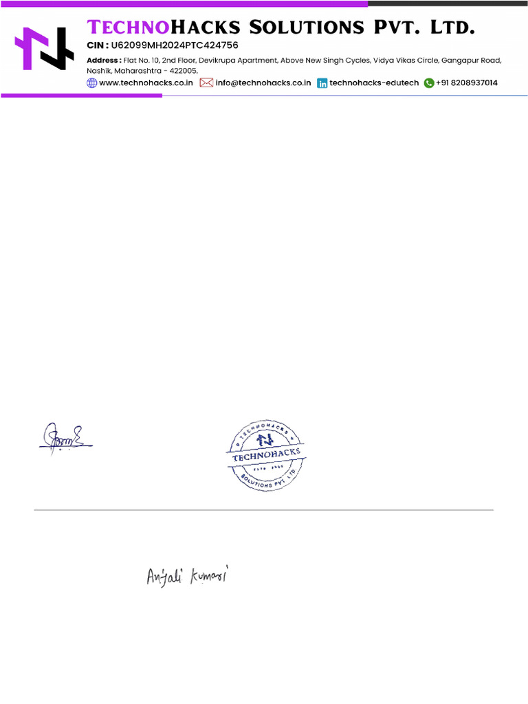 TechnoHacks Offer Letter | PDF