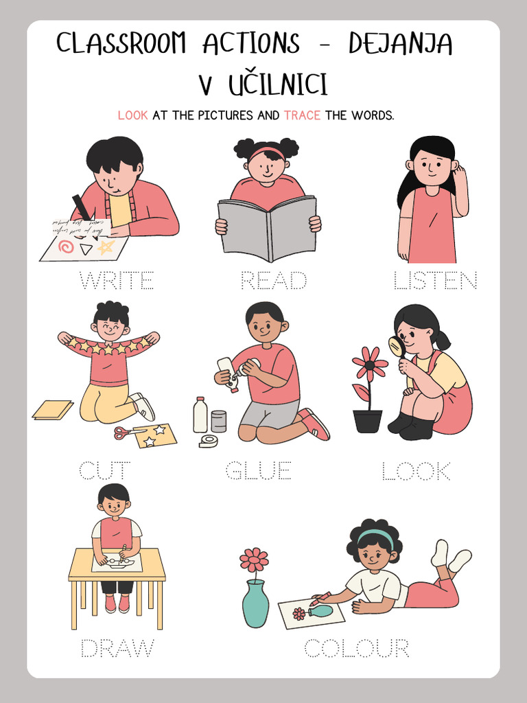 1.r Classroom Actions Worksheet | PDF