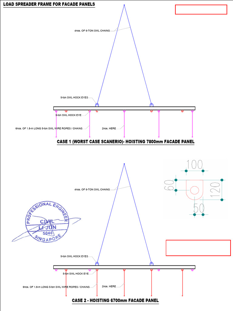 Load Spreader Lifting Frame & Beam Design PE Calc & Endorsements | PDF ...