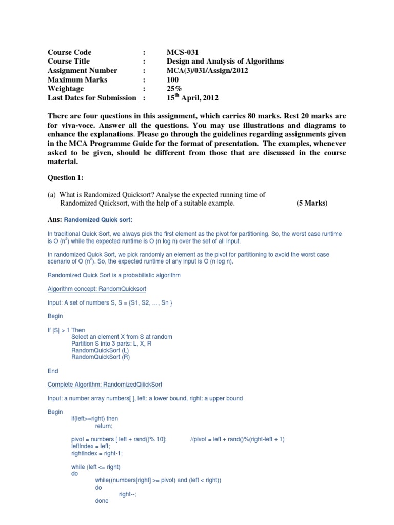 Mcs 031 Pdf Dynamic Programming Computational Complexity Theory 