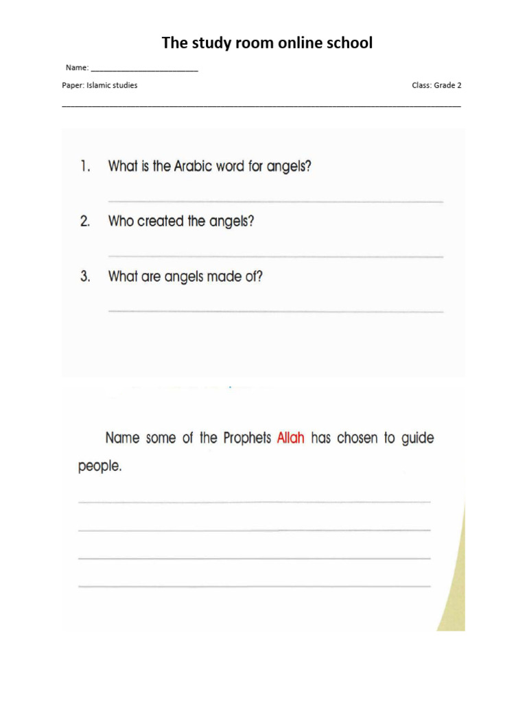Grade 2 Islamiat | PDF