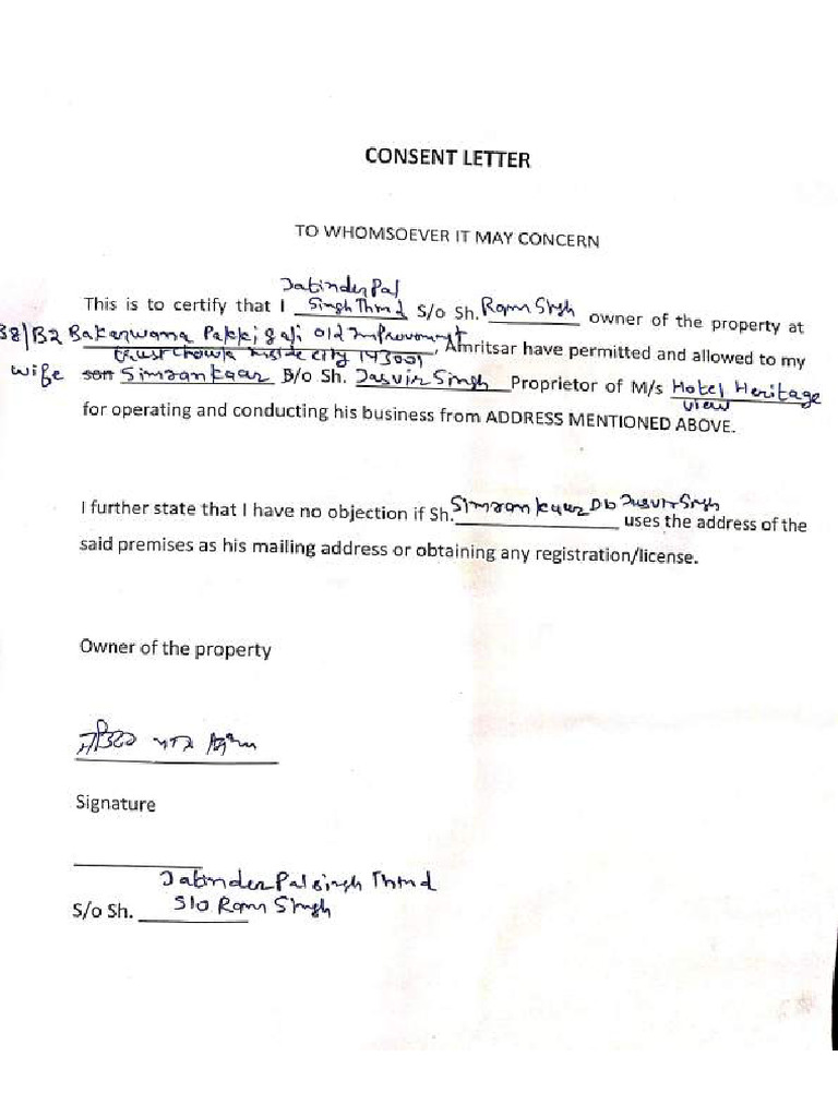 Consent Letter | PDF