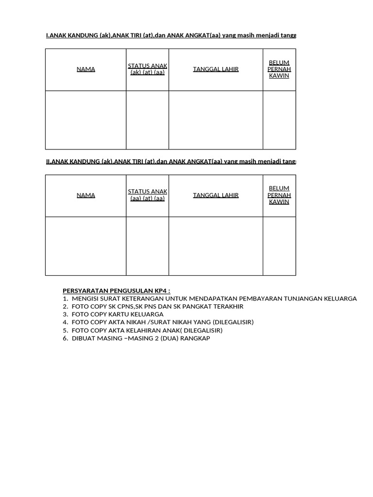 Lampiran KP4 (Persyaratan) | PDF