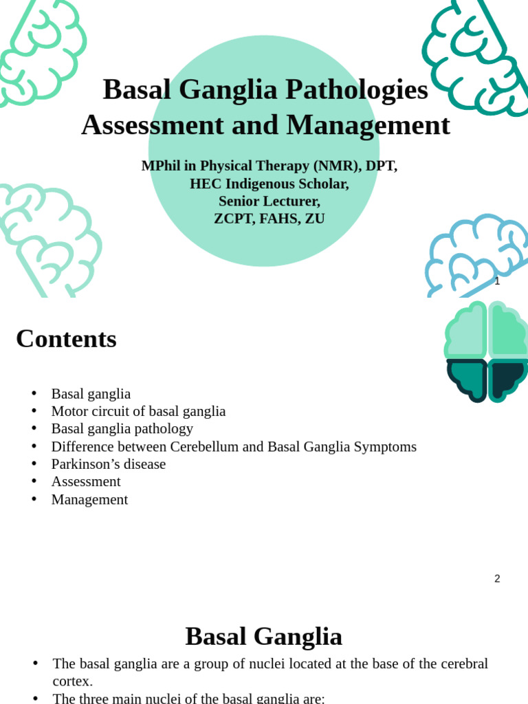 Basal Ganglia Pathologies Assessment and Management | PDF | Basal ...