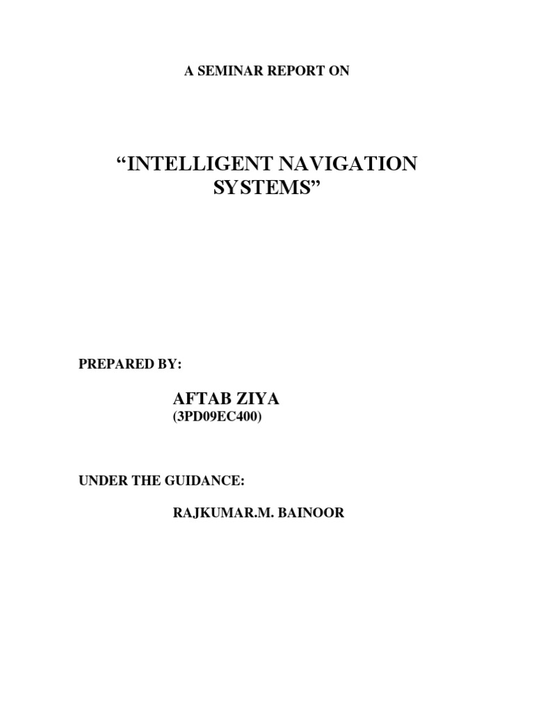 "Intelligent Navigation Systems": Aftab Ziya | PDF | Artificial Neural ...