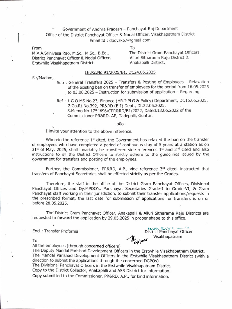 Instructions On Transfers Application Submission | PDF | Government Of ...