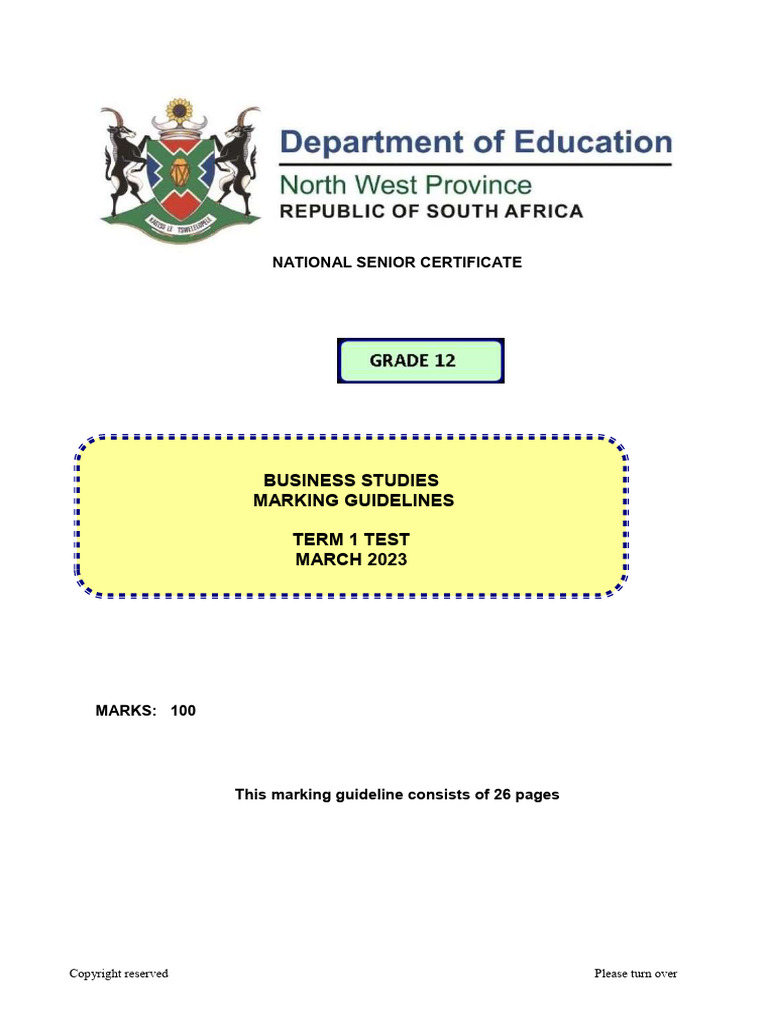 Final GR12 Test 1 Marking Guidlines | PDF | Recruitment | Affirmative ...
