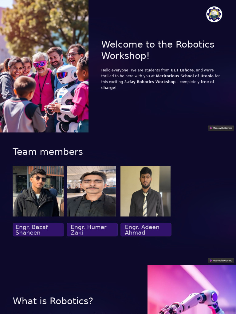 Welcome To The Robotics Workshop | PDF