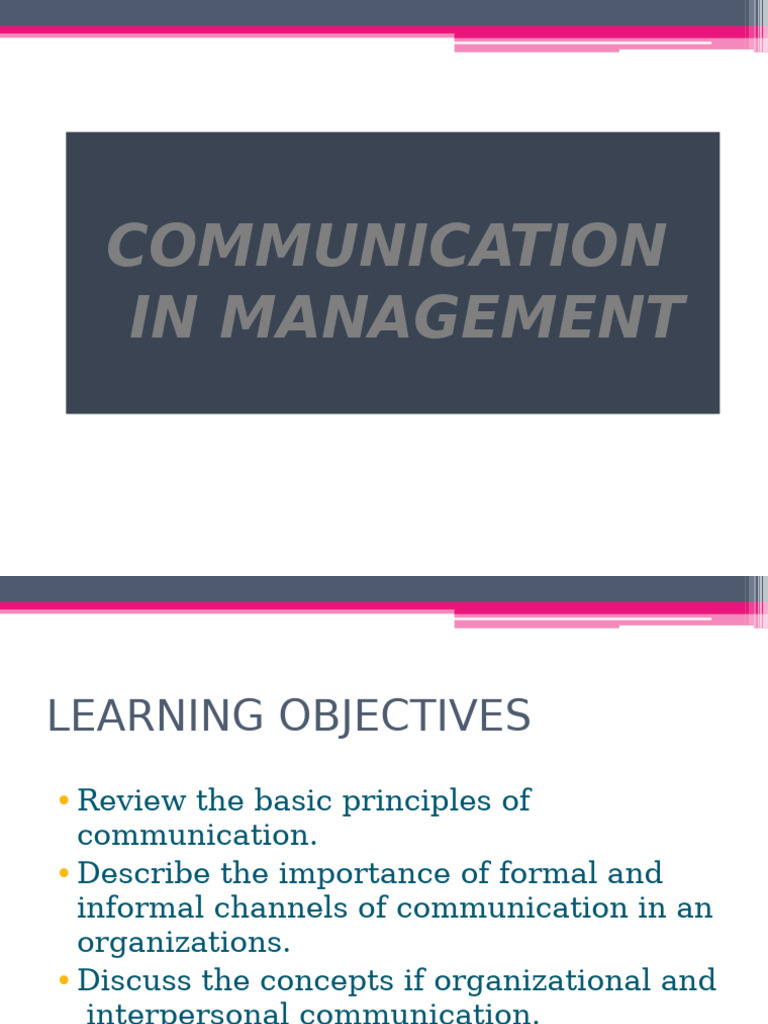 U#7 COMMUNICATION IN MANAGEMENT Leadership and Management | PDF ...