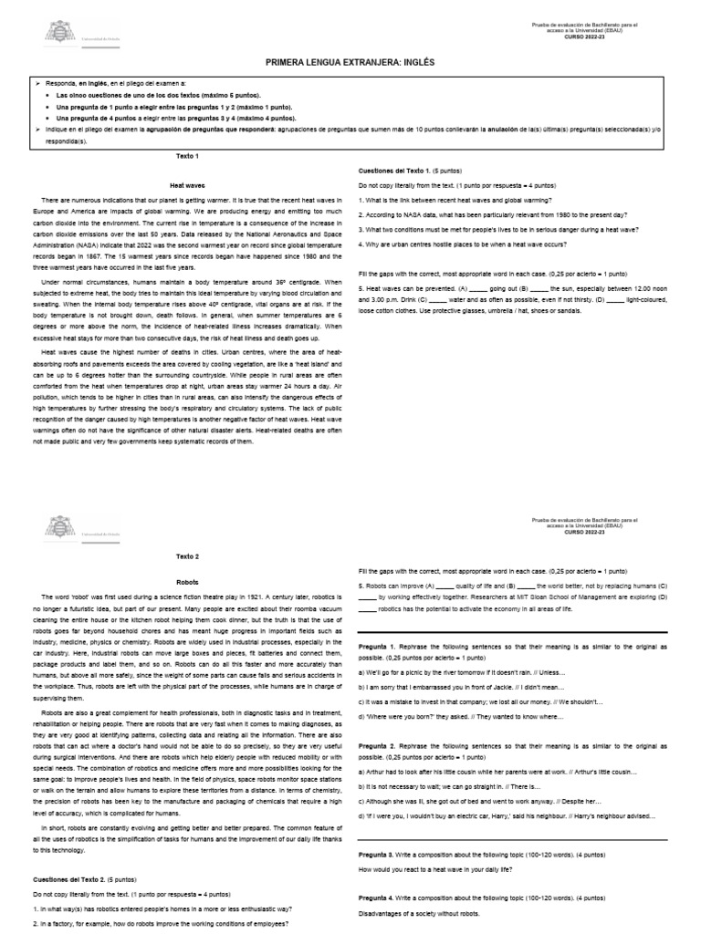 2022-2023 Heat Waves: Robots | PDF | Heat Wave | Earth Sciences