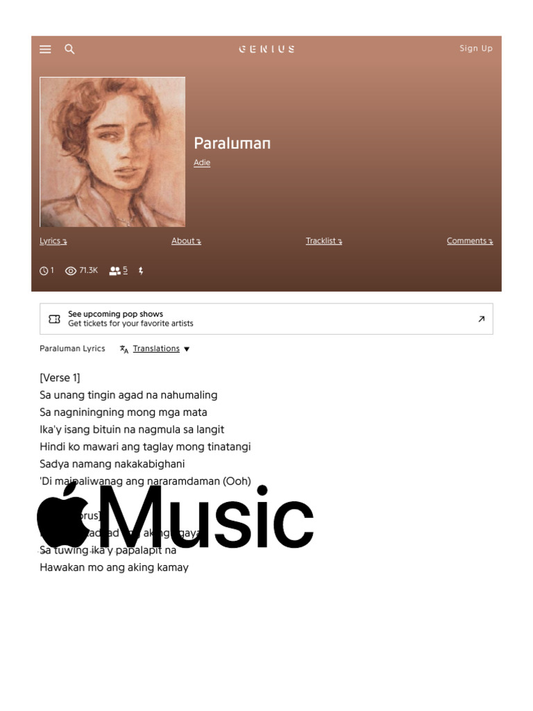 Adie - Paraluman Lyrics - Genius Lyrics | PDF | Musicology | Songs